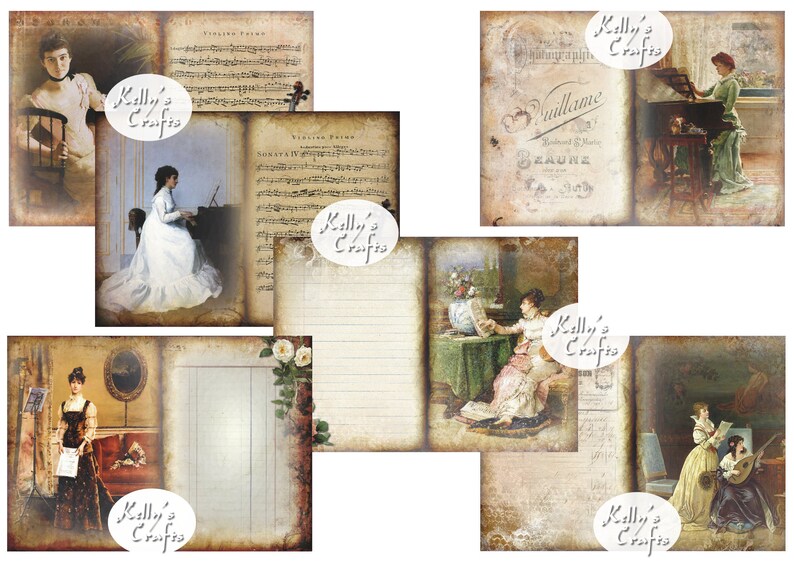 Music Junk Journal Printable Papers the Musician's | Etsy