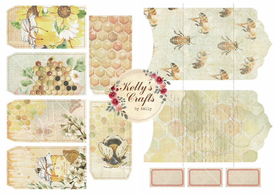 The Honey Bees Printable Journal Kit Bee Junk Journal Kit | Etsy UK