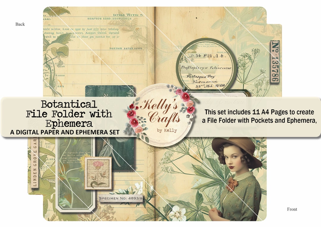 Botany File Folder With Ephemera, Botanical Journal, Nature Junk ...