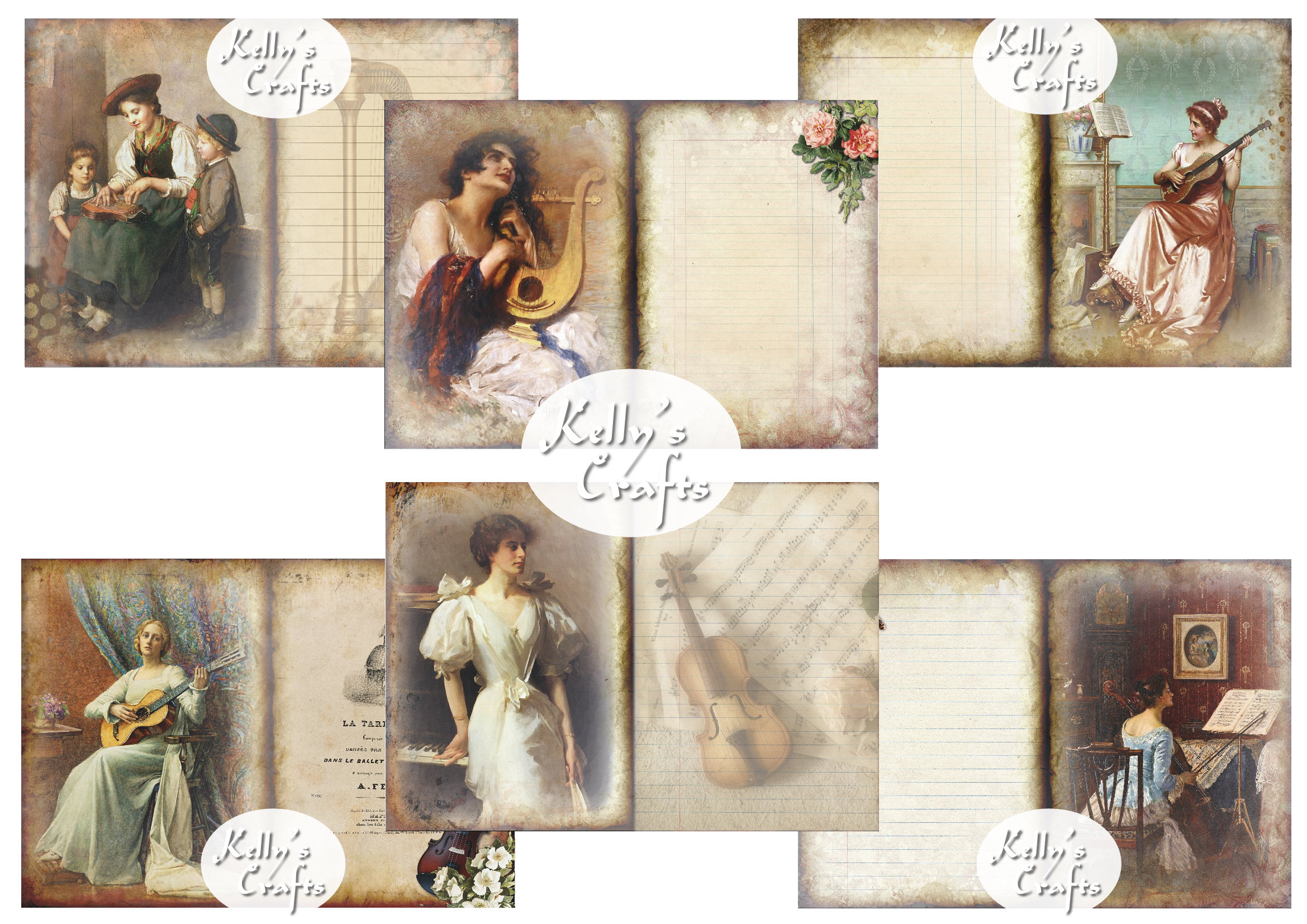 Music Junk Journal Printable Papers the Musician's - Etsy