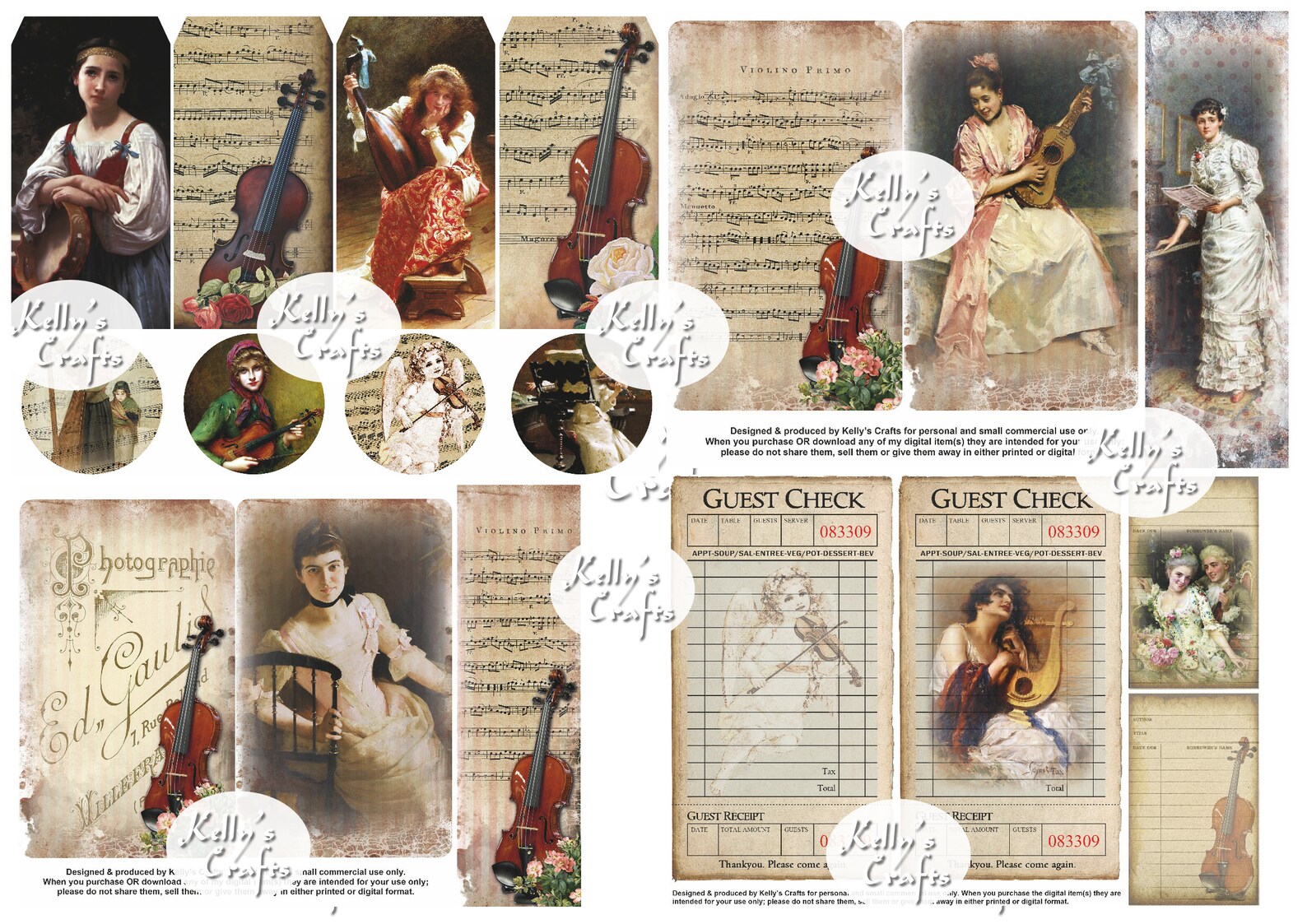 Music Junk Journal Printable Papers the Musician's - Etsy