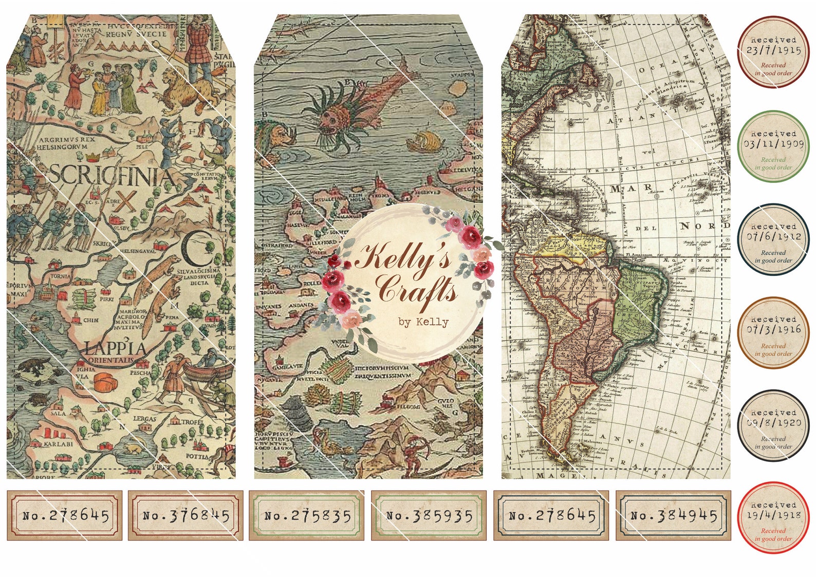 Medieval Maps Tags Elements and Embellishments to Create a - Etsy