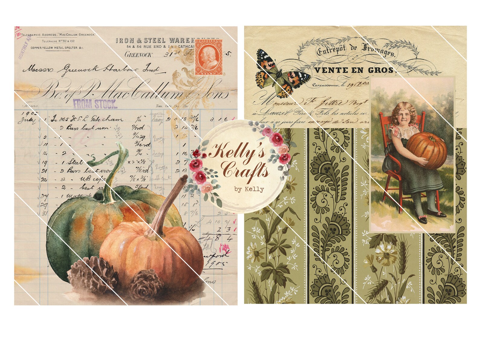 Printable Tall 'autumn Wallpaper' Junk Journal Kit - Etsy