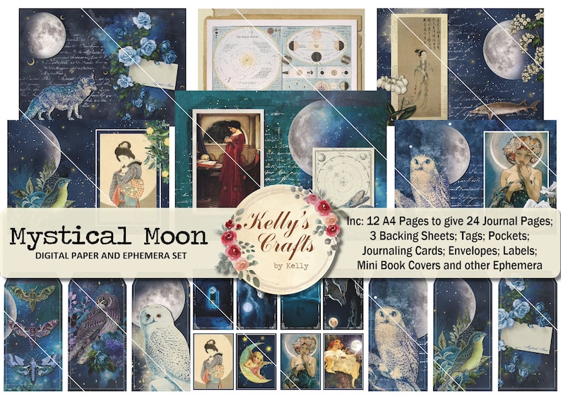Mystical Moon Journal Digital Download Moon Printables - Etsy