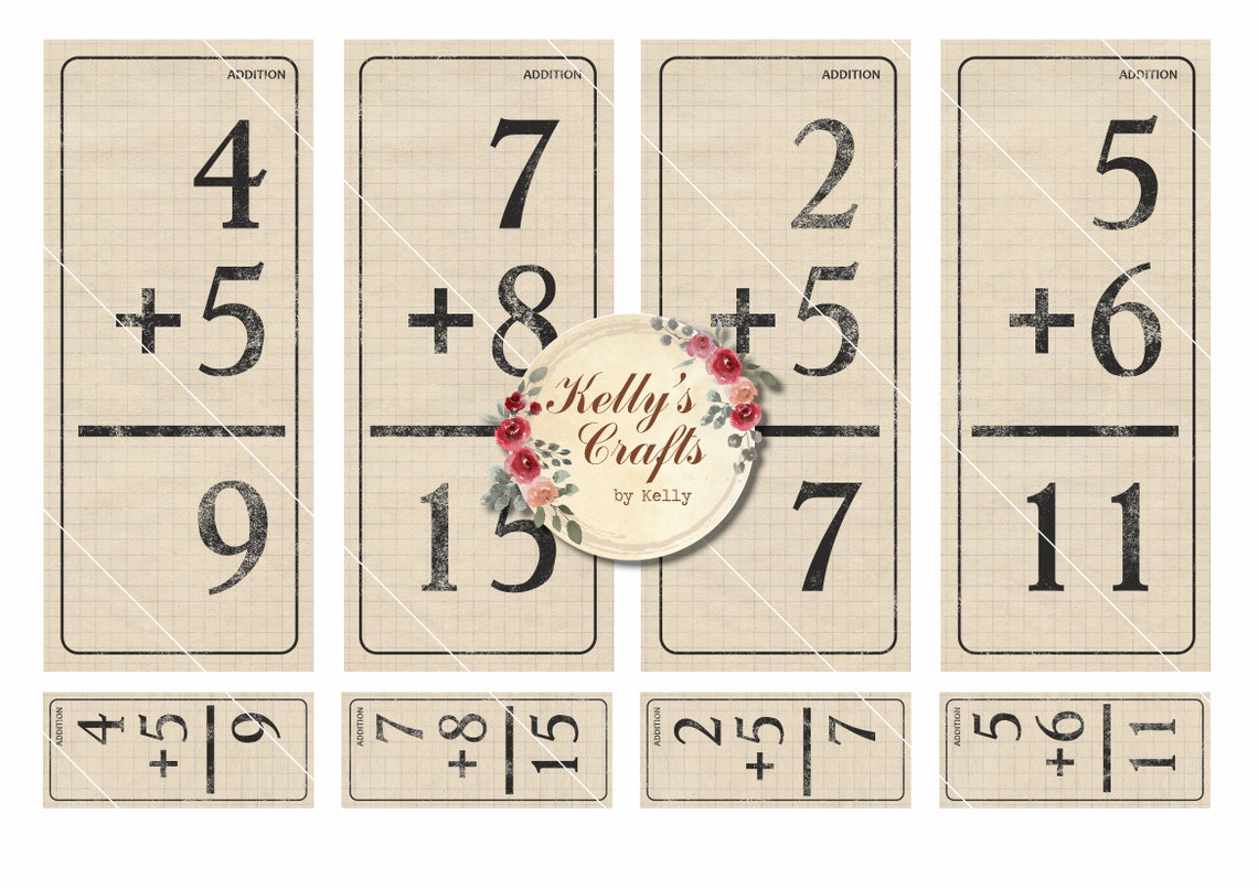 Maths Flash Cards Digital Download Printable Journal - Etsy UK