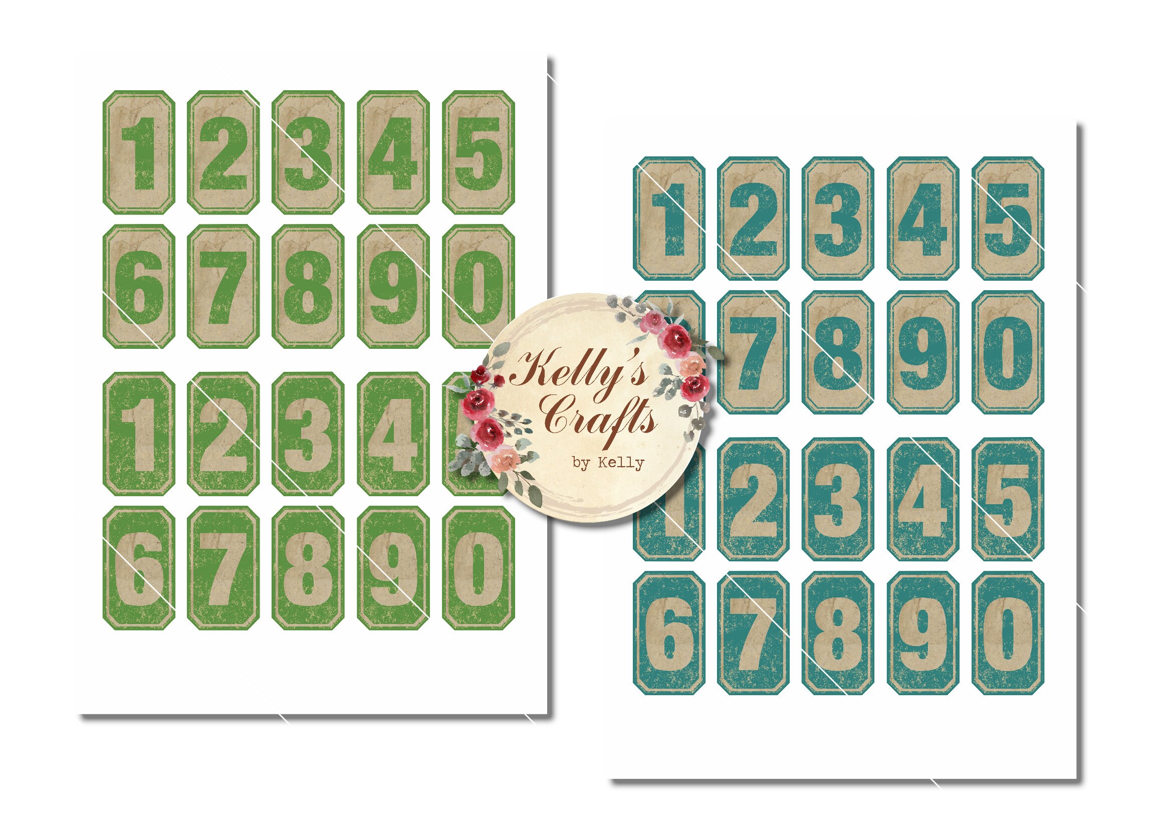 Number Labels Digital Download Printable Journal Ephemera - Etsy