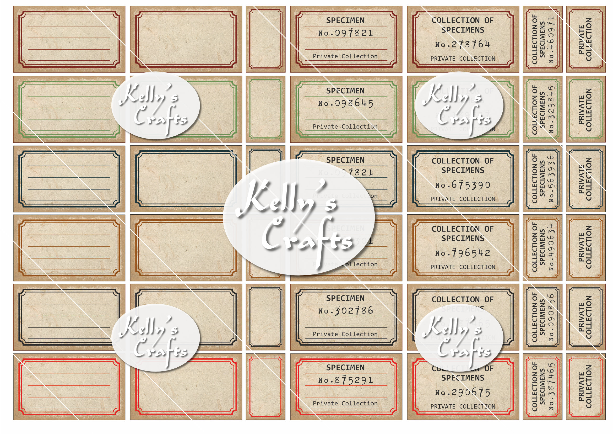 Vintage Field and Specimen Labels - Suitable for Use With Nature and ...