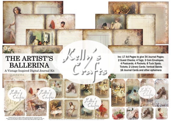 Ballet Junk Journal Printable Set 'the Artist's | Etsy