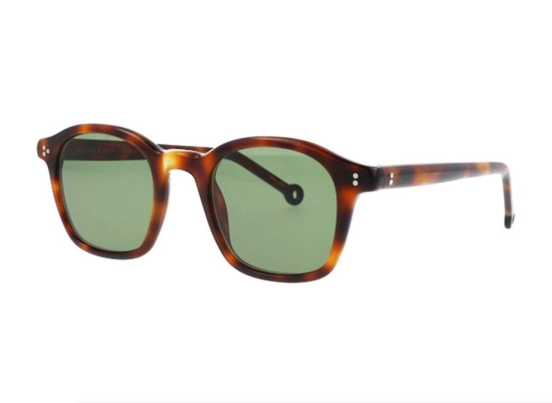 Hally & Son Retro Brown Tortoiseshell Acetate Small Square Sunglasses ...
