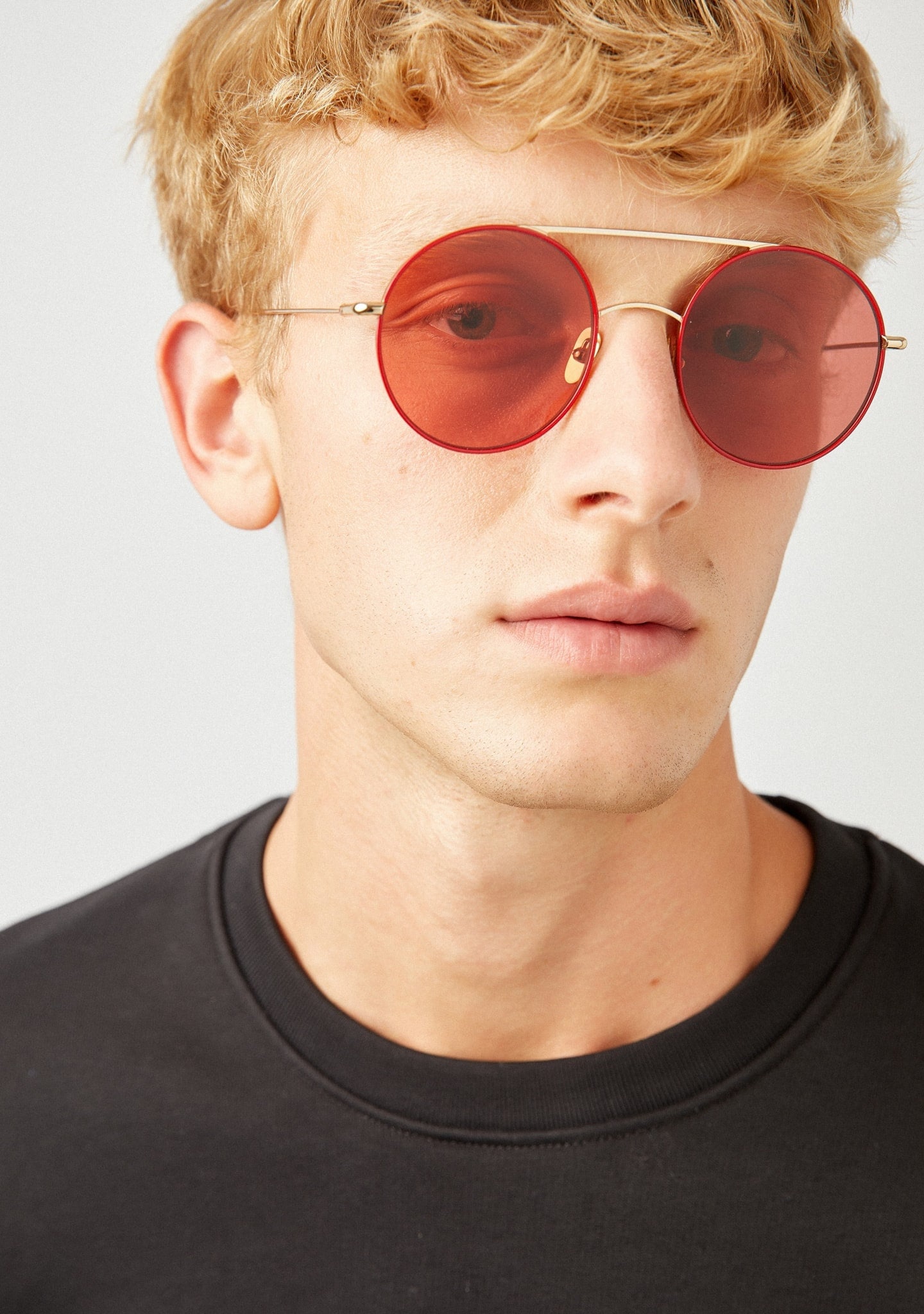 Round Red Sunglasses Men