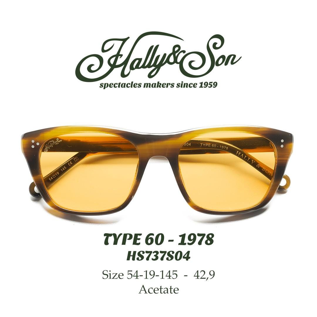 Retro Vintage 1960's Marbled Brown Acetate Sunglasses Yellow Sun Lenses ...