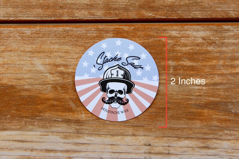 2 Inch Round Stache Salt Sticker - Etsy