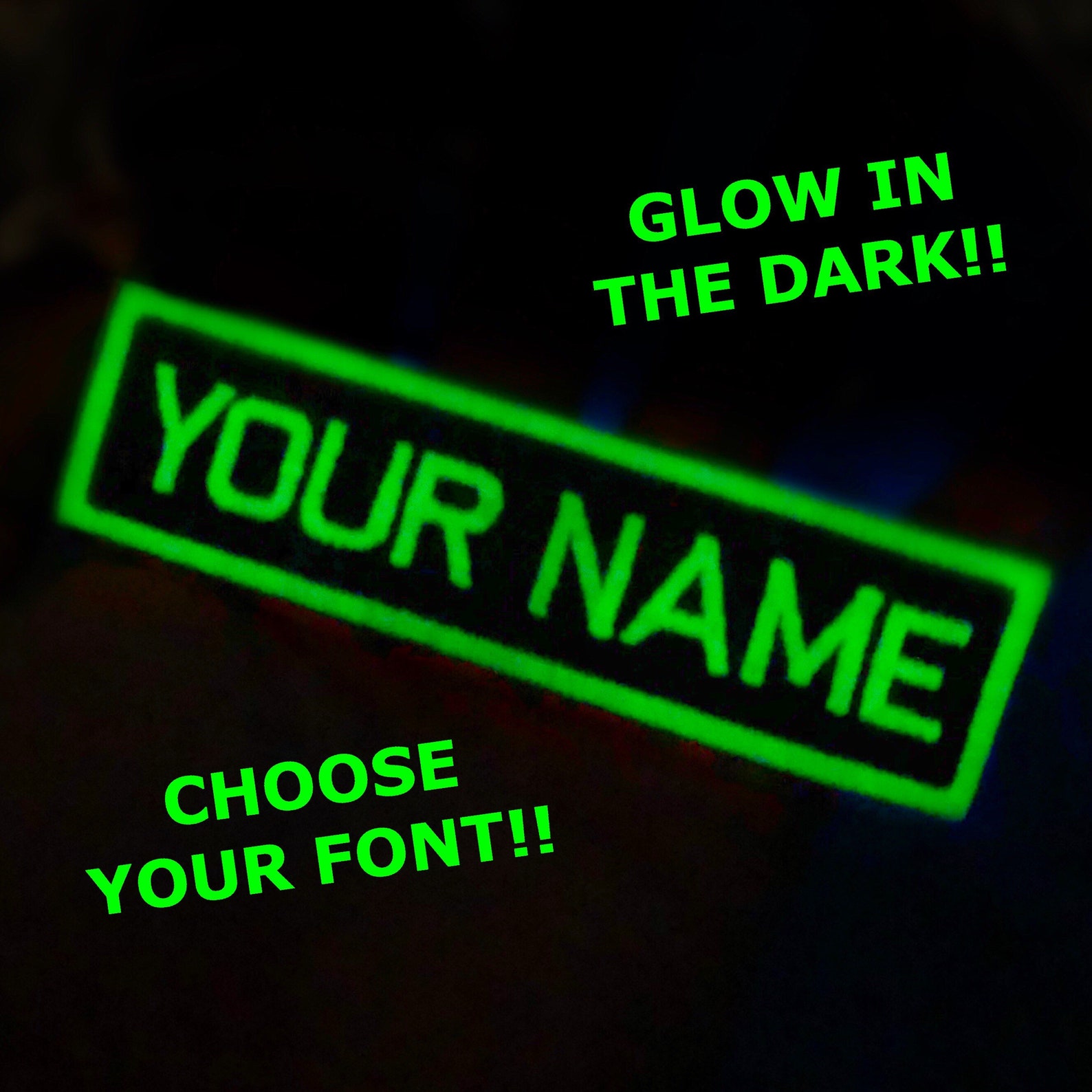 Glow in the Dark Name Patch | Etsy
