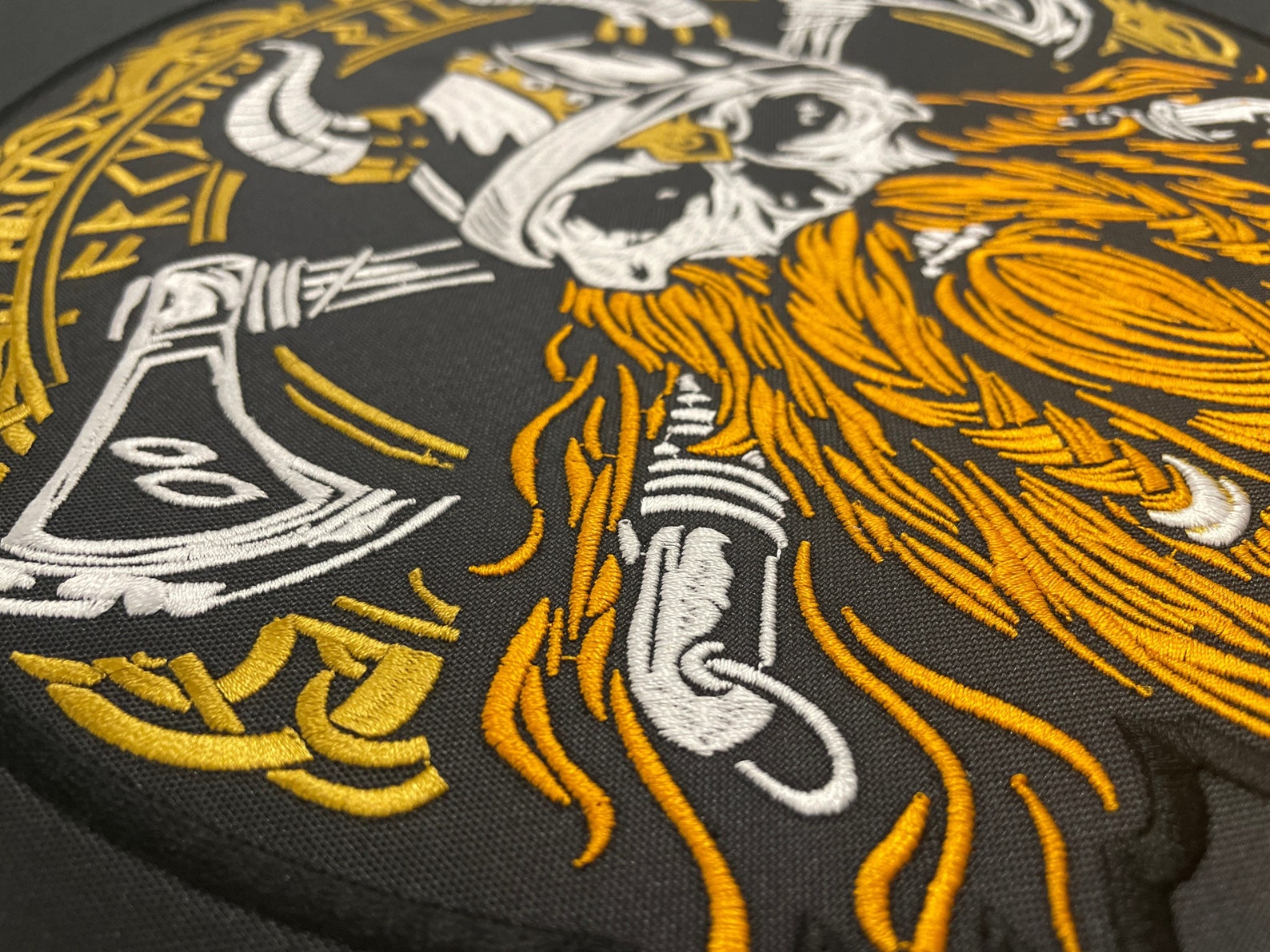 Viking With Runes Patch for Bikers, Motoclub Jacket, Large Patch, Back ...