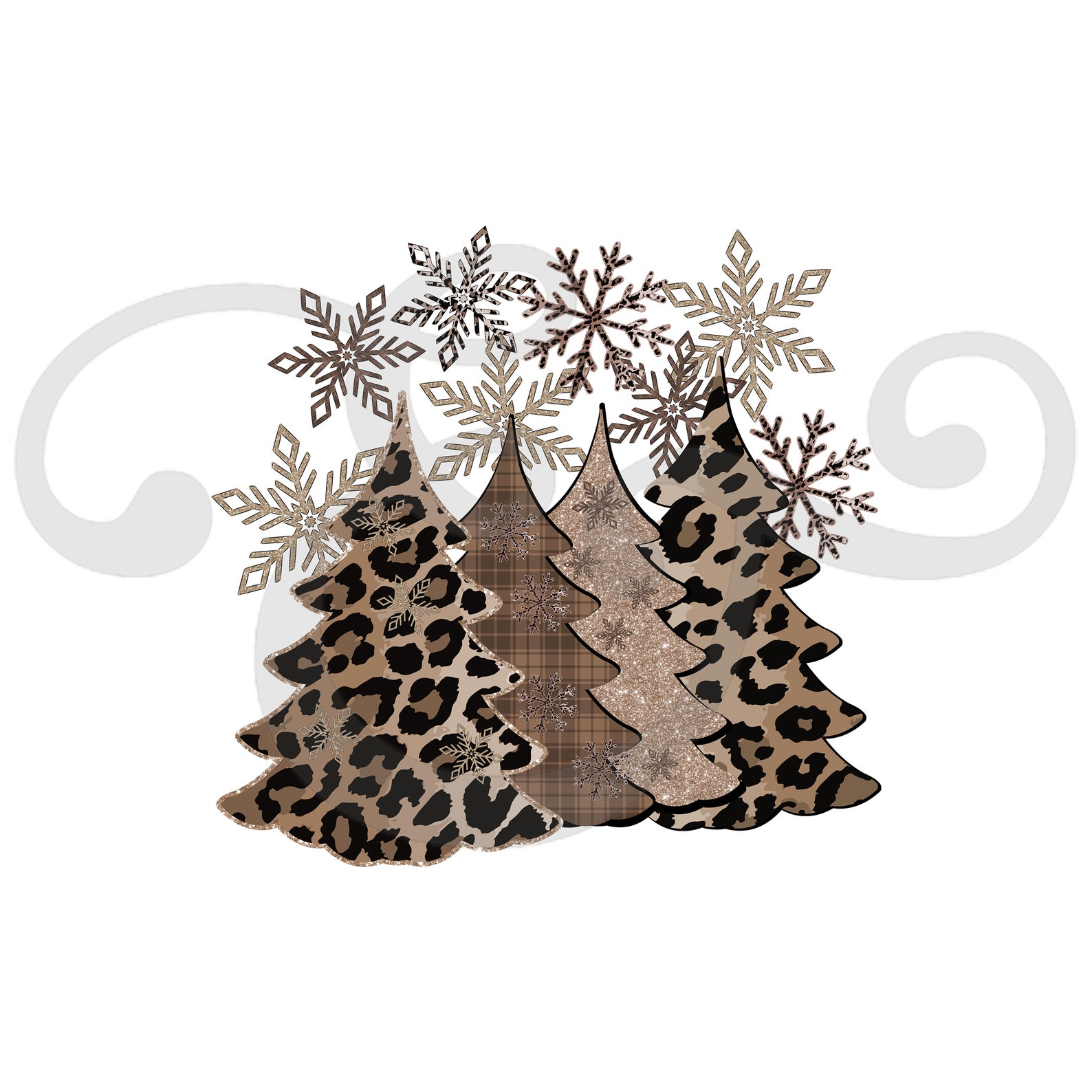 Leopard Christmas Trees Screen Print Transfer high Heat - Etsy