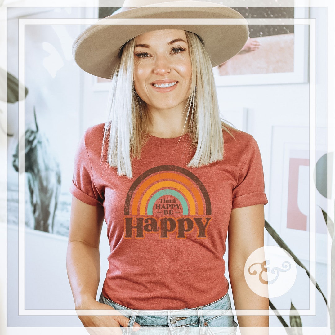 Think Happy Be Happy Screen Print Transfer (high Heat Formula) // Ready ...