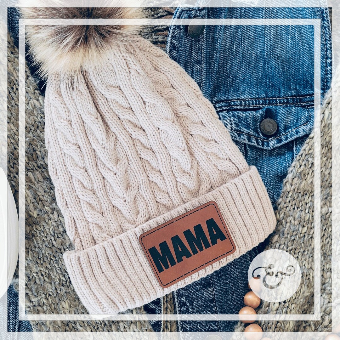Mama-block Style Font-leatherette Hat Patch With Adhesive Backing ...