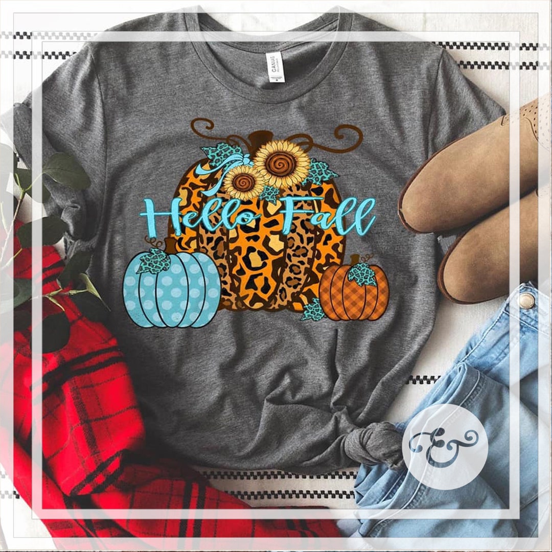 Hello Fall Screen Print Transfer high Heat Formula // Ready to Press - Etsy