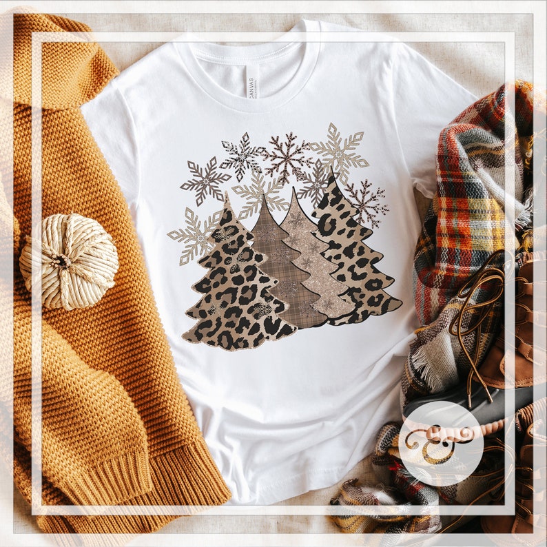 Leopard Christmas Trees Screen Print Transfer high Heat - Etsy