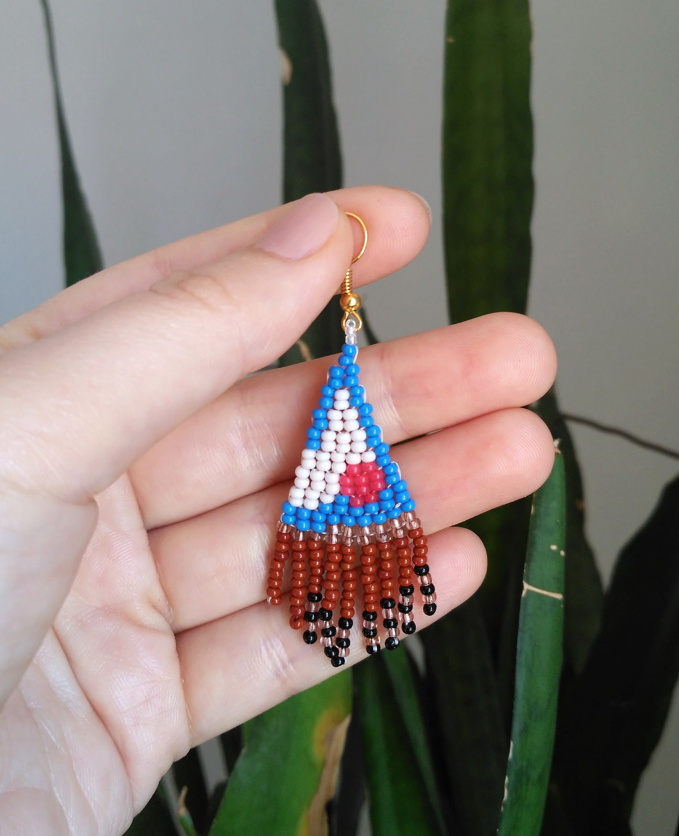 Sunset/Sunrise Beaded Earrings/mismatched/wearable art/Small | Etsy