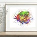 Fish Beach Abstract Art Print. Watercolor Paint Splatter. Beach House ...