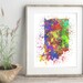 Indiana Map Print. Watercolor Paint Splatter. Abstract Art. Indianan ...