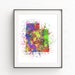 Utah Map Print. Watercolor Paint Splatter. Abstract Art. Utahan. Utahn ...