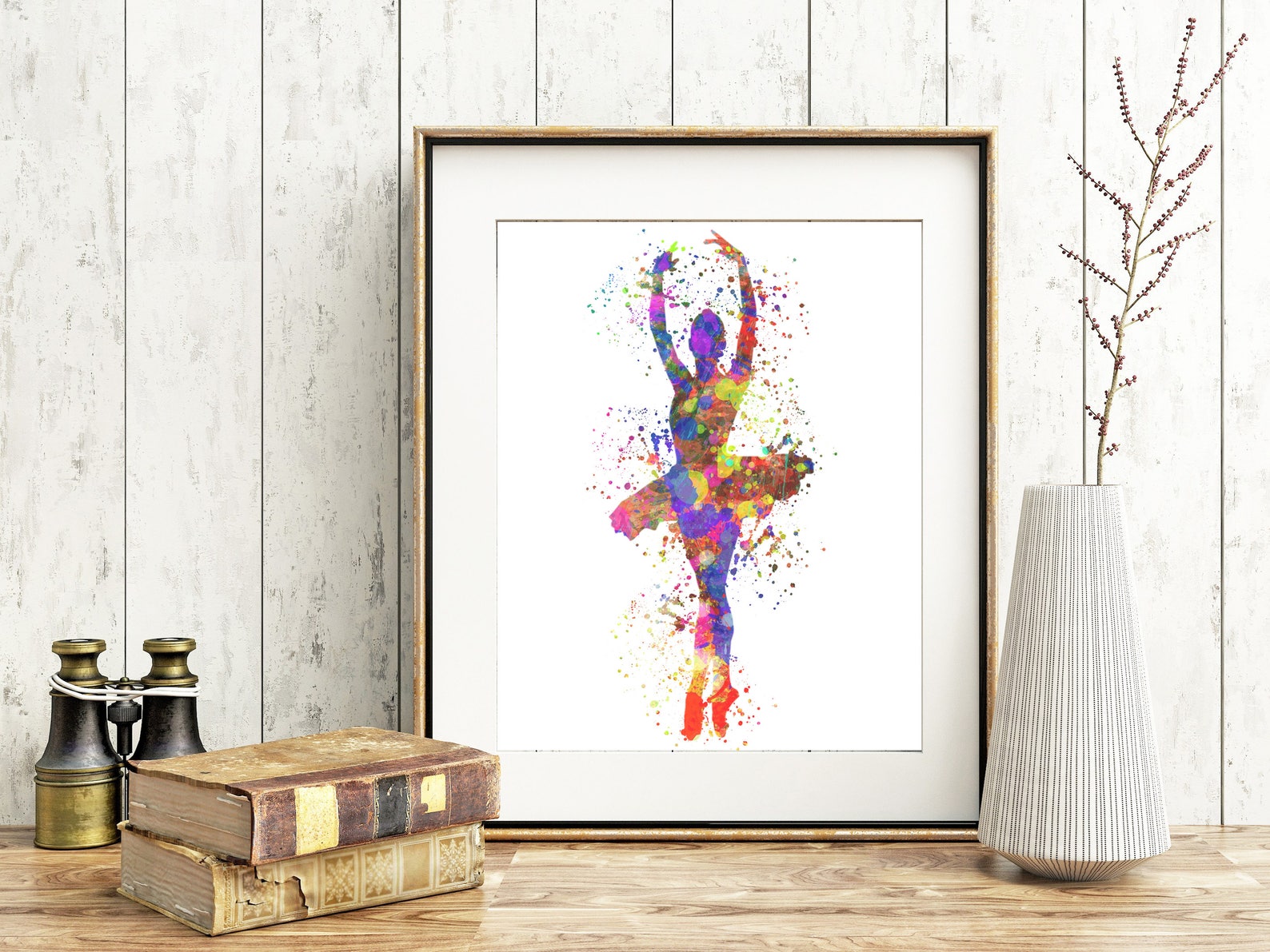 Ballerina Ballet Abstract Art Print. Watercolor Paint Splatter. I Love ...
