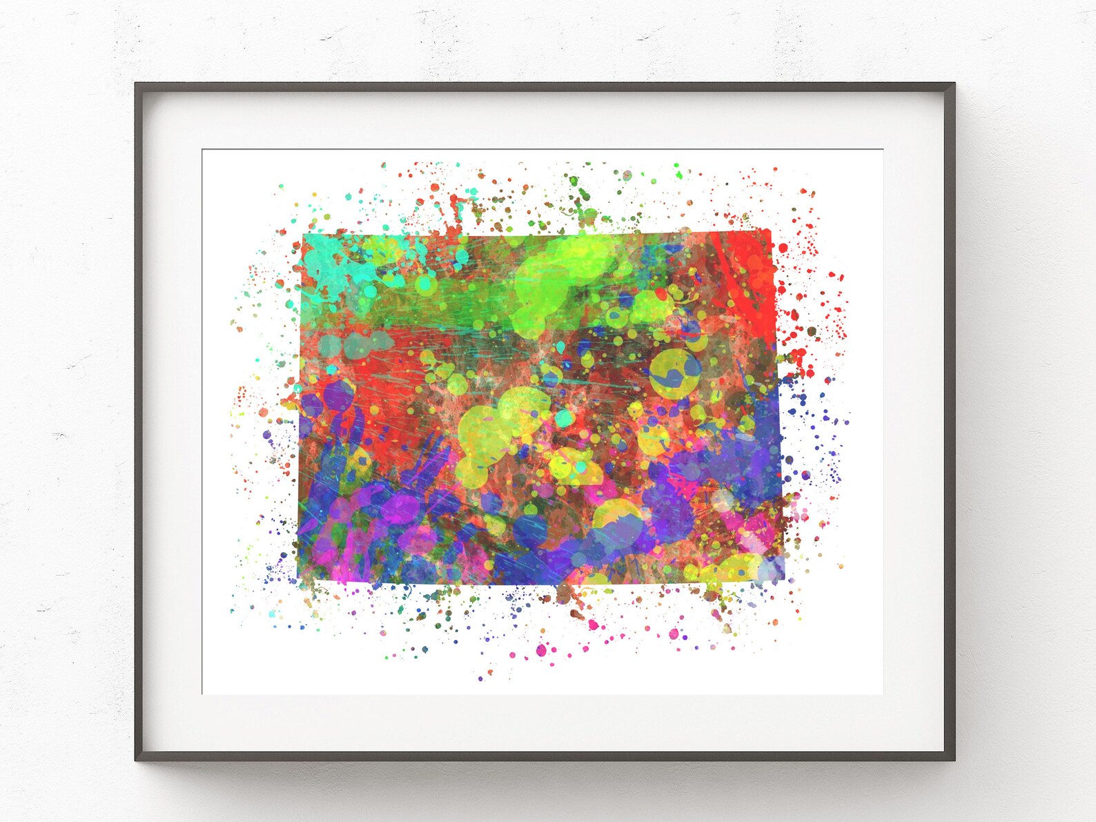 Colorado Map Print. Watercolor Splatter. Denver Pride. Native From ...