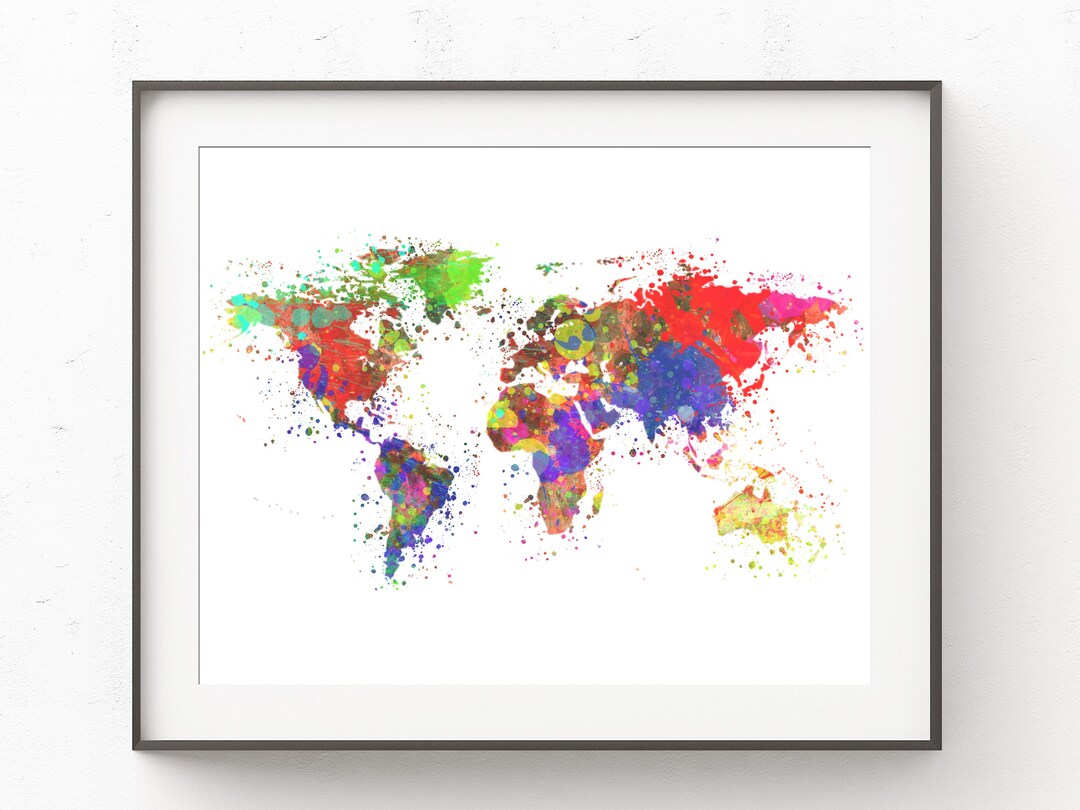 World Map Print. Watercolor Splatter. Atlas. Globe. World Pride. Home ...