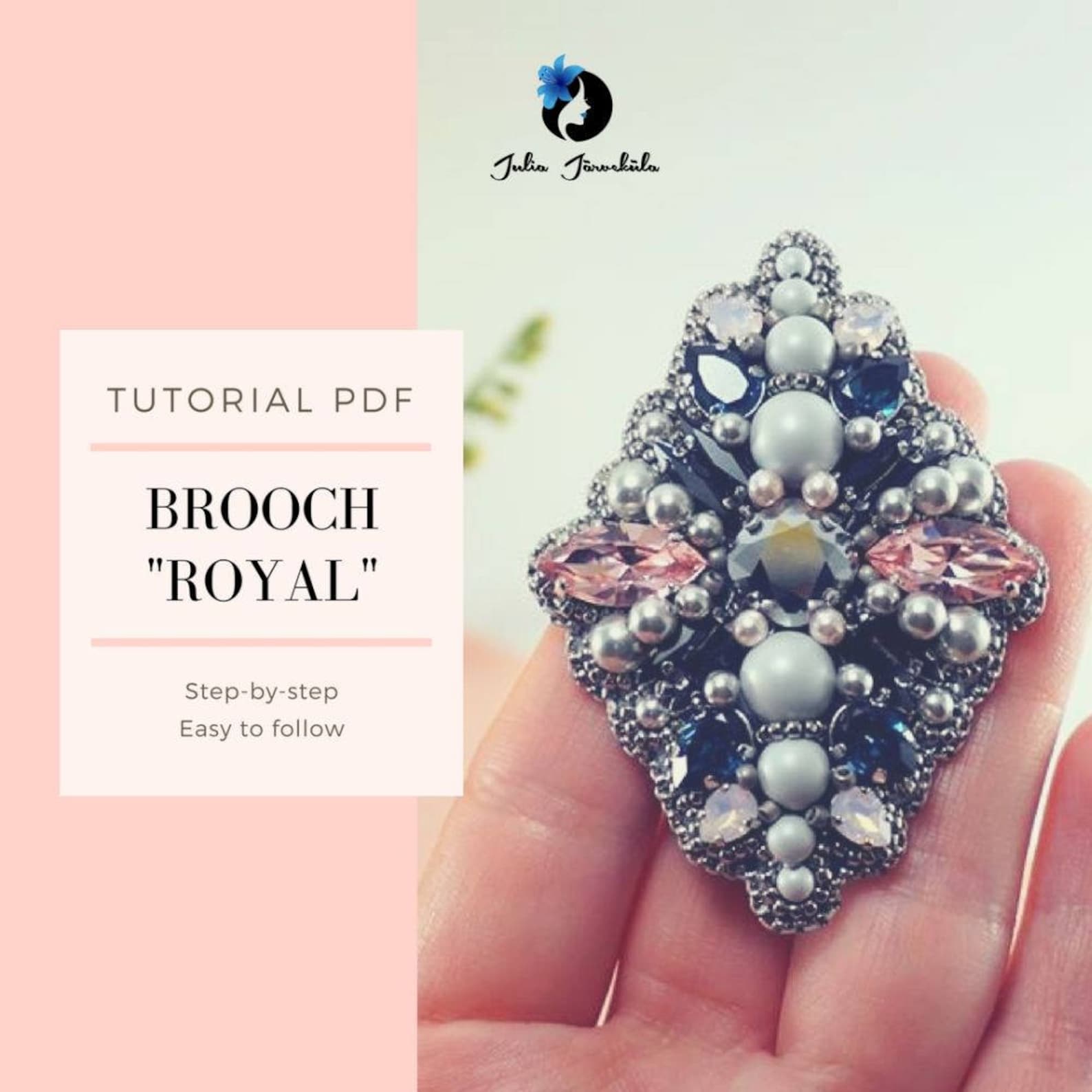 Tutorial PDF | Tutorial Brooch | DIY Brooch | Jewelry Making | Bead ...