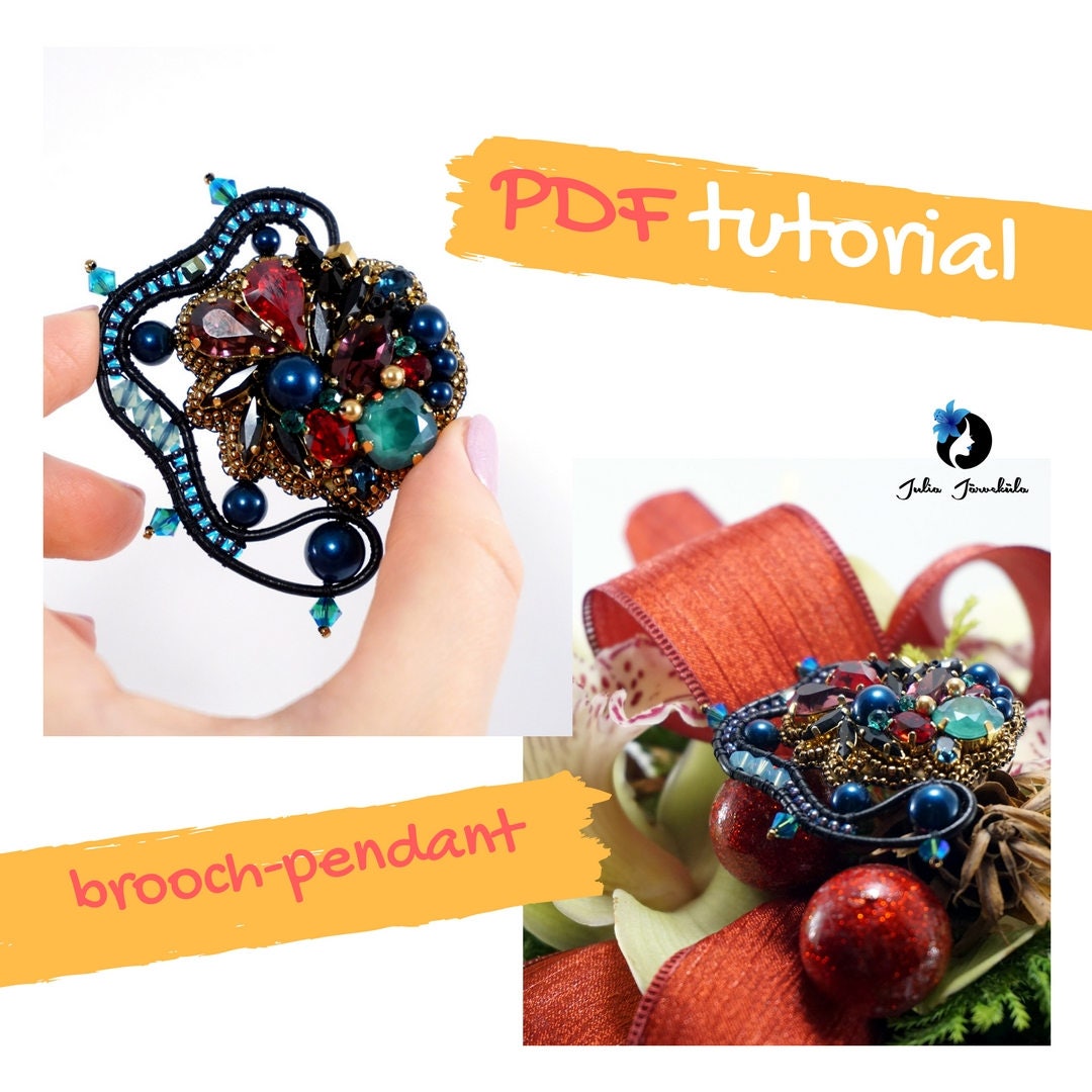 Tutorial PDF | Tutorial Brooch | DIY Brooch Pendant | Jewelry Making ...