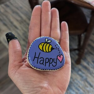 Purple Be Happy Rock - Etsy