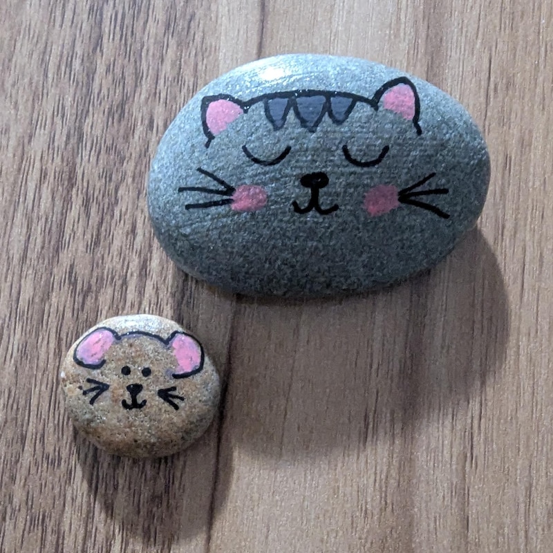 Mouse Rock Painted - Etsy