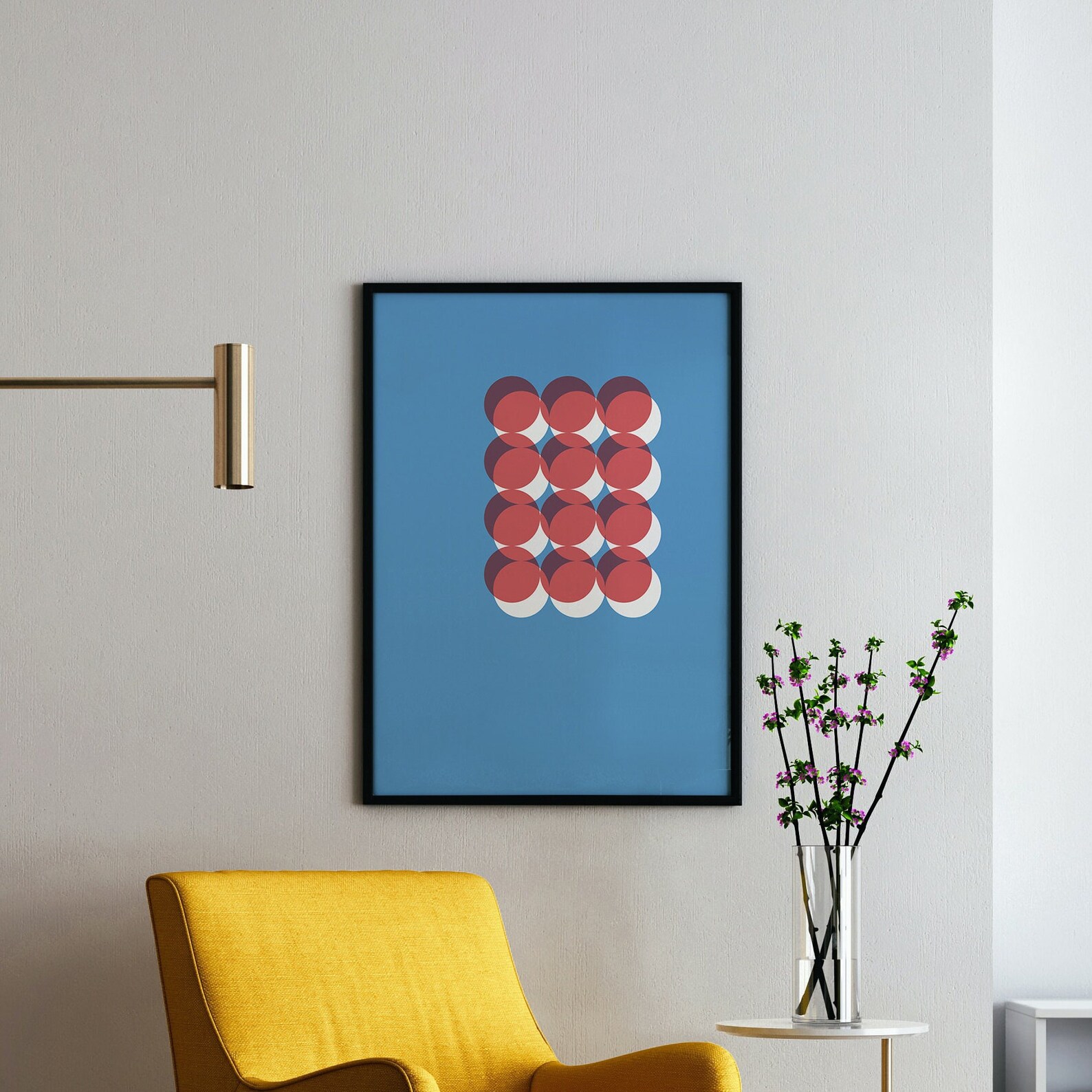 2 Abstract Modernist Posters Set, Original Art, Living Room / Office ...