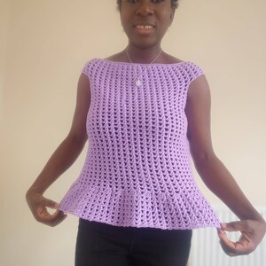Crochet Peplum Top, Flared Top Pattern - Etsy