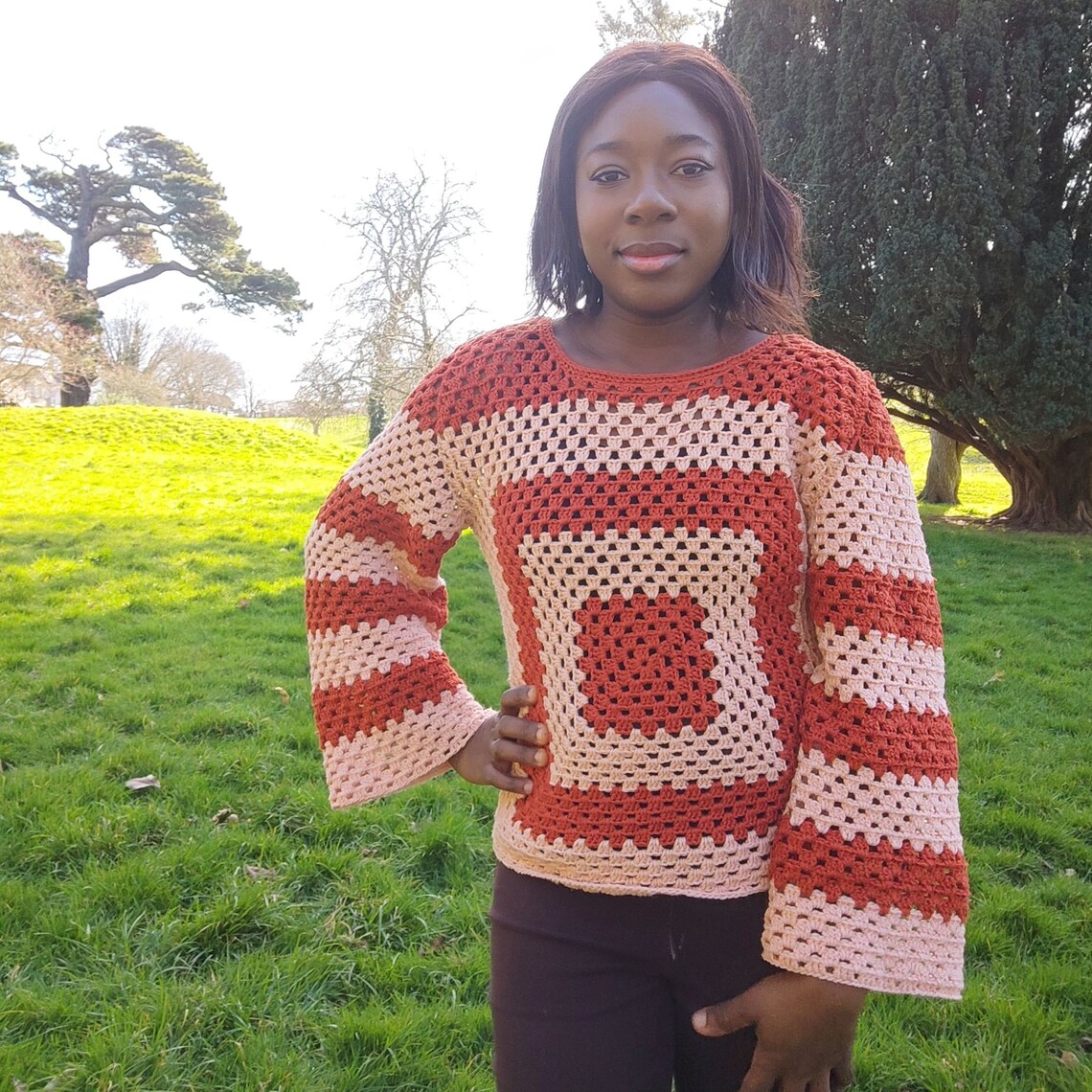 Crochet Granny Square Jumper Pattern, Granny Square Sweater ...