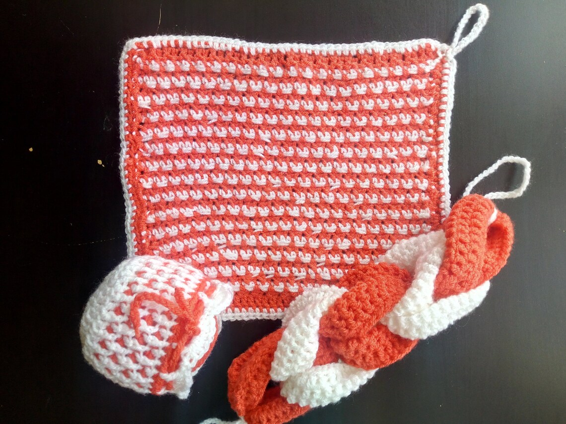 Crochet Loofah Pattern, Perfect Crochet Back Scrub Pattern, Shower ...