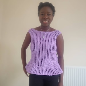 Crochet Peplum Top, Flared Top Pattern - Etsy