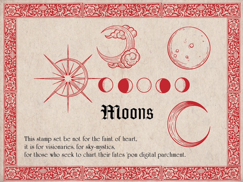 Medieval Celestial Graphics: Woodcut Moon, Sun, Stars (PNG, SVG) - Etsy