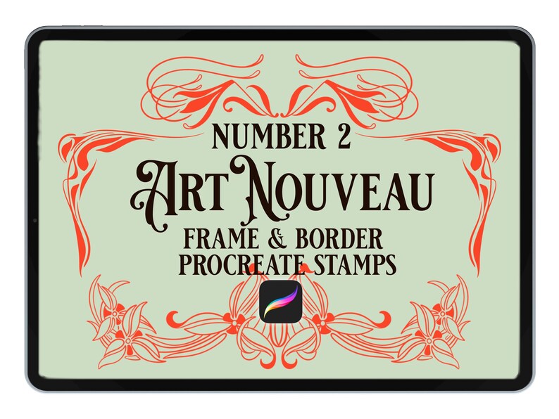 50 Art Nouveau Frame Procreate Stamp Set, Includes Corners and Frames ...
