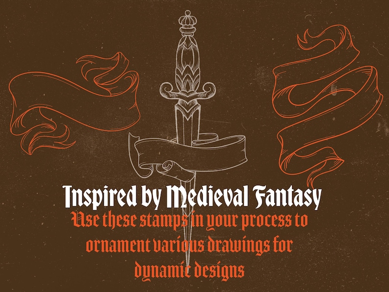 35 Procreate Medieval Fantasy Banner Stamps, Vintage Style ...