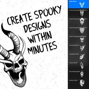 Procreate Demon Skull Stamp Brush Set, Digital Download for Ipad ...