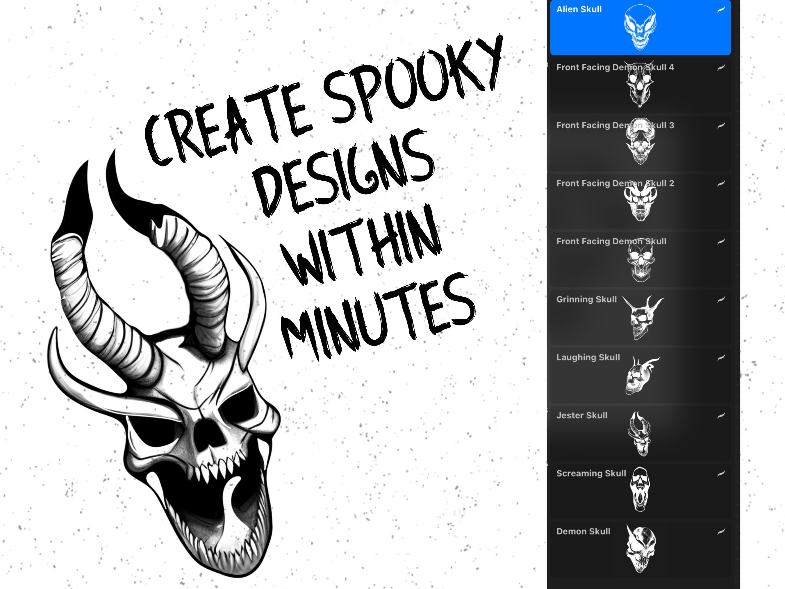 Procreate Demon Skull Stamp Brush Set, Digital Download for Ipad ...