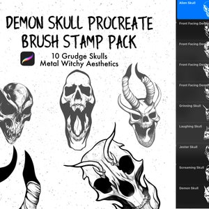 Procreate Demon Skull Stamp Brush Set, Digital Download for Ipad ...