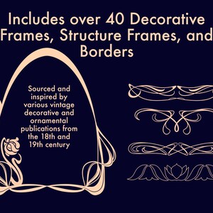 Procreate 40 Plus Art Nouveau Decorative Border, Frame, and Frame ...