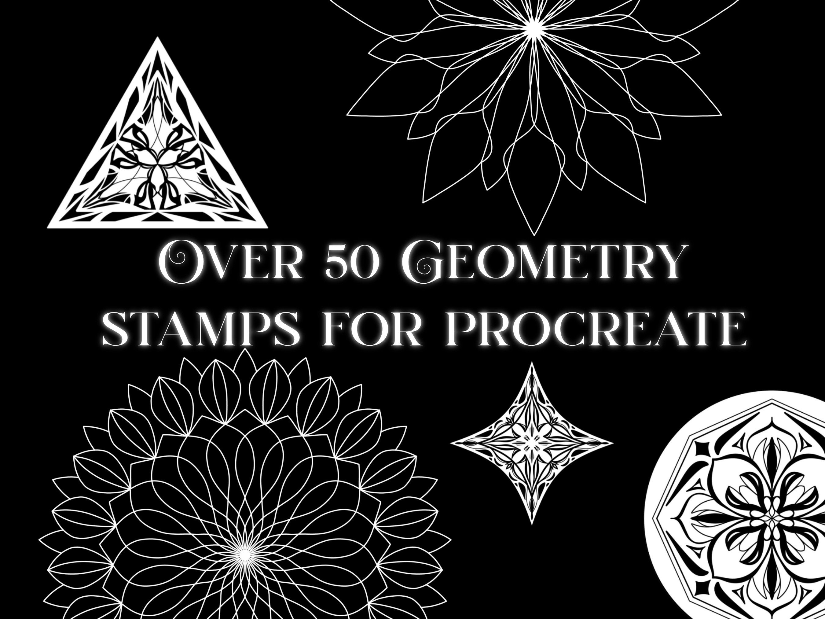Procreate Ornamental Geometry Stamp Brush Set Digital - Etsy
