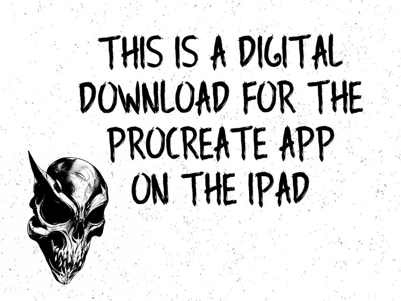 Procreate Demon Skull Stamp Brush Set Digital Download for - Etsy