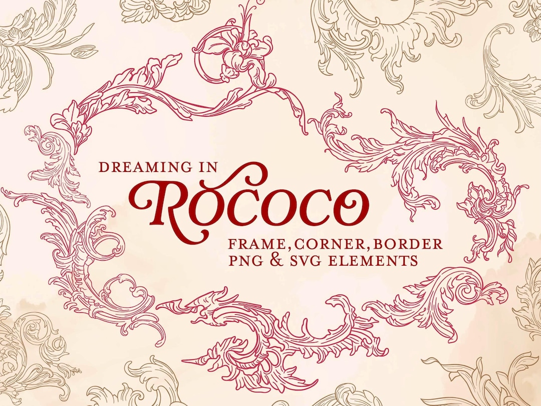Rococo Ornament Clip Art: Baroque Frame, Border, Corner (SVG & PNG) - Etsy