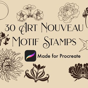Procreate 30 Art Nouveau Decorative Motif Stamps - Etsy